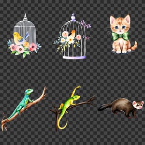 Cute Pets Clipart Bundle 48 Furry Companions Puppy Kitten Bunny ...