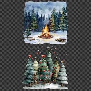 Christmas Forest Clipart Bundle: Winter Holiday Graphics (digital ...