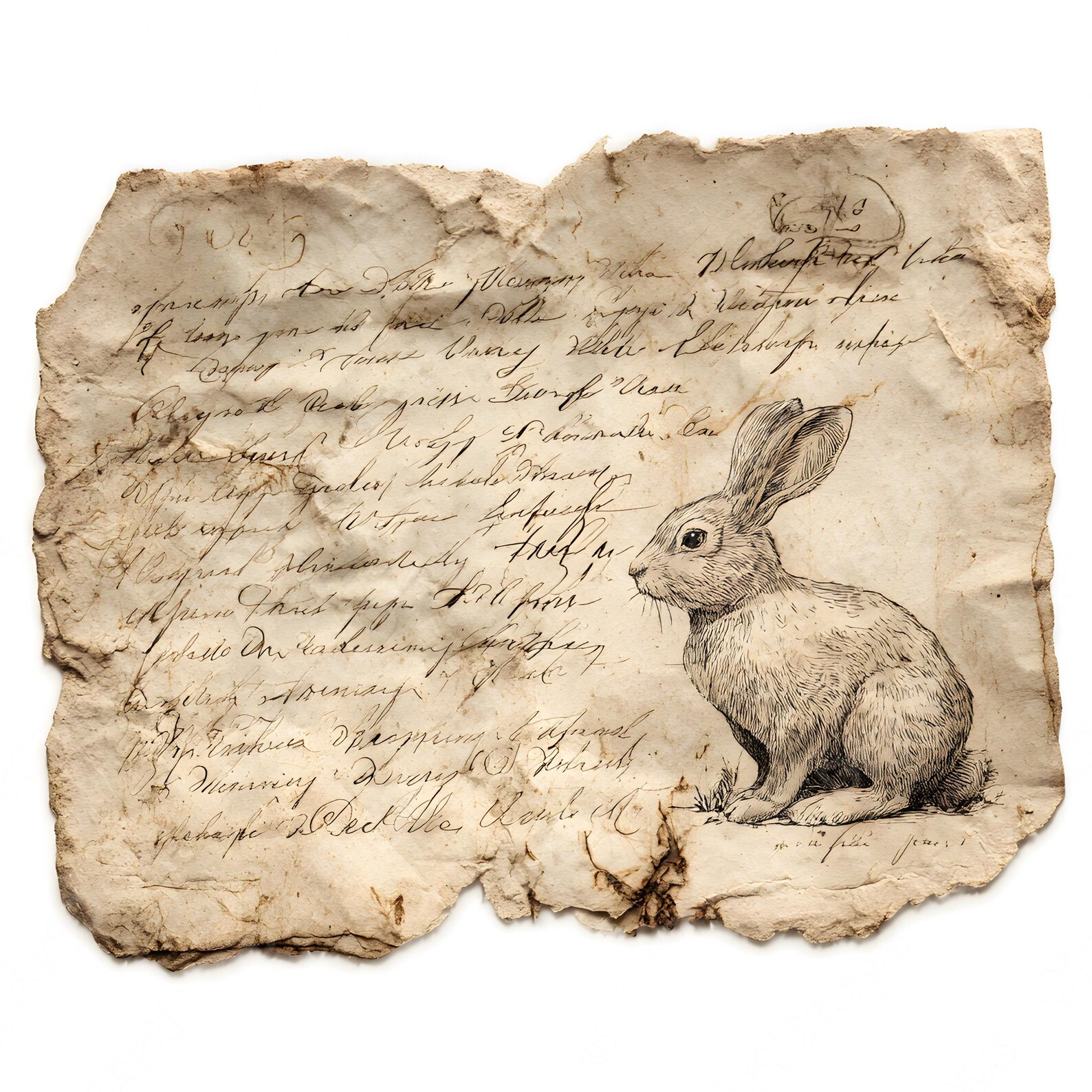 Vintage Easter Recipe Card Clipart, Watercolor Bunny Ephemera (digital ...