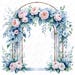 Digital Rustic Blue Floral Wedding Clipart JPG - Rustic Floral Arch ...