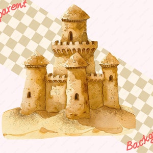 Summer Sandcastles Watercolor Clipart Bundle 12 PNG Digital Download ...