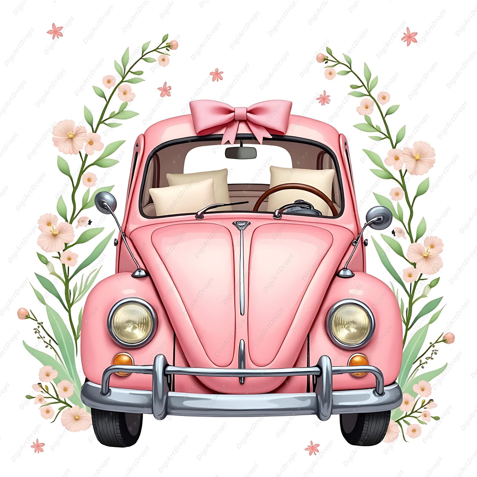 Pink Car Clipart: Coquette Pajama Party, Lily of the Valley (jpgs ...