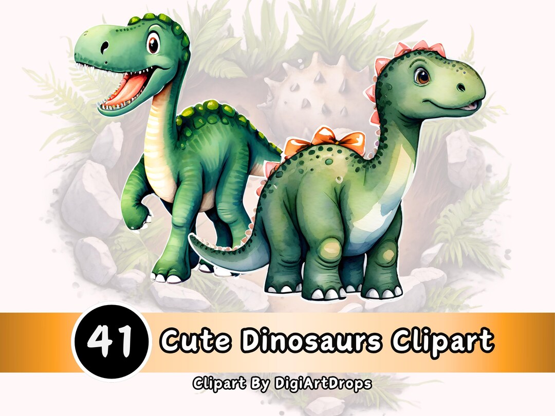 Dinosaur Clipart Bundle, Prehistoric PNG Graphics (41 Pngs) - Etsy