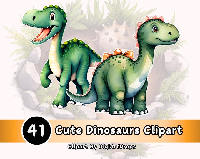 Dinosaur Clipart / Prehistoric Animals / Tyrannosaurus / Diplodocus ...