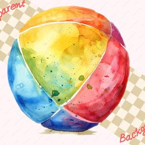 Watercolor Beach Balls Clipart Bundle: Summer PNG Graphics (digital ...