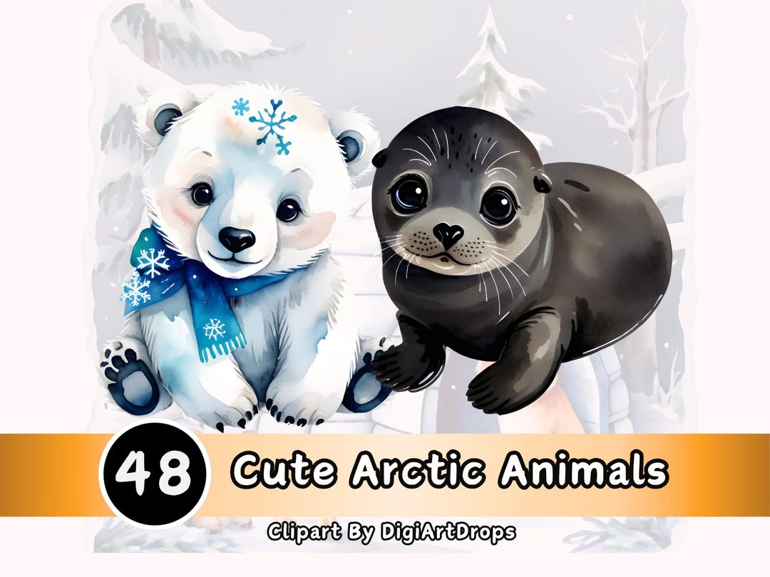 Arctic Animals Clipart Bundle, Winter Kids Designs (digital Art) - Etsy ...
