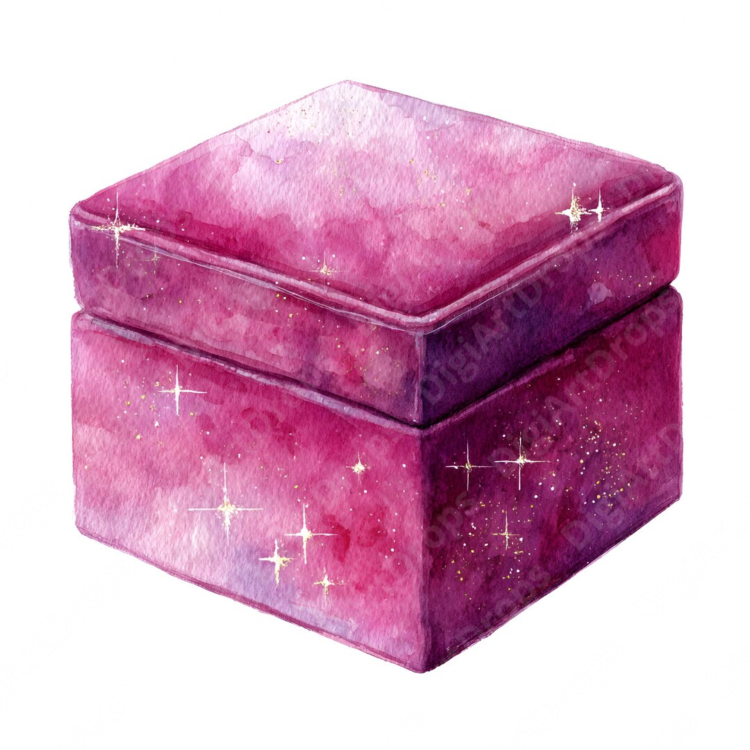 Watercolor Ring Box Clipart Set of 10 Jpgs – Velvet Jewelry Box ...
