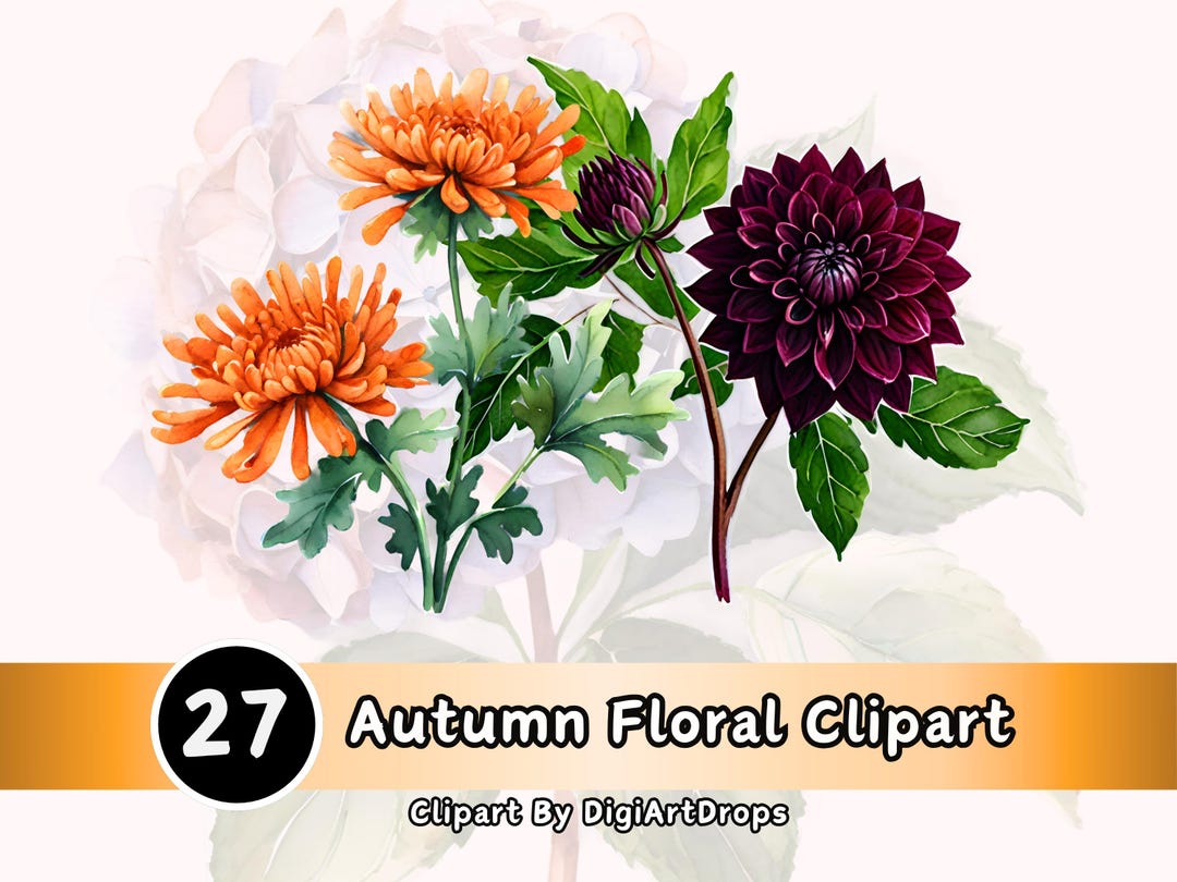 Autumn Floral Clipart Bundle: Harvest Blooms (digital Art) - Etsy
