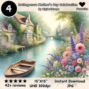 Cottagecore Mother’s Day Celebration - 4 HQ JPG, Scrapbook, Digital ...