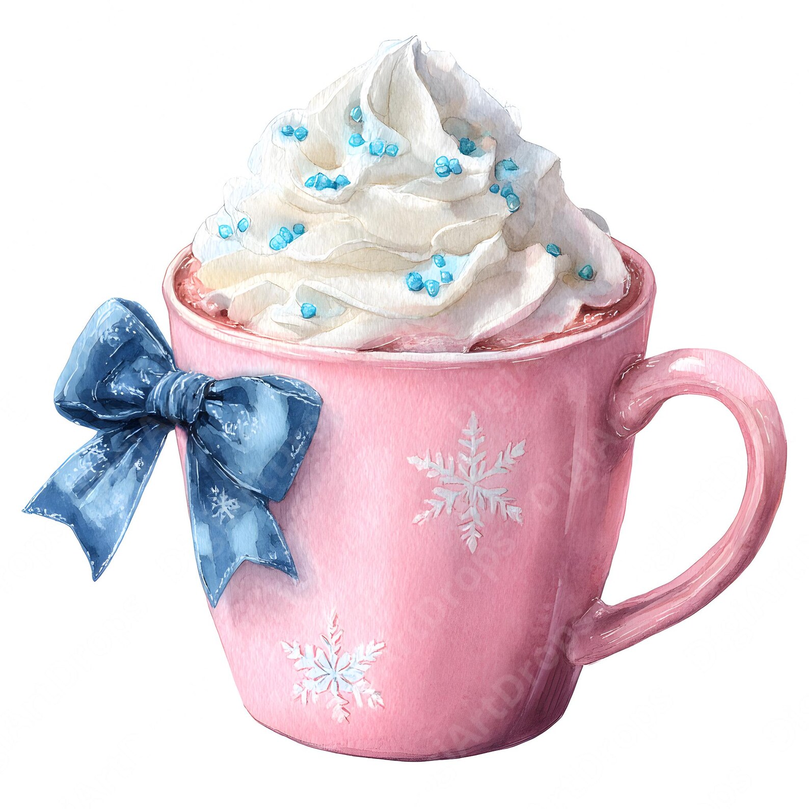 Collage Sheet | Pink Hot Cocoa Mug Watercolor | Junk Journal Pages ...