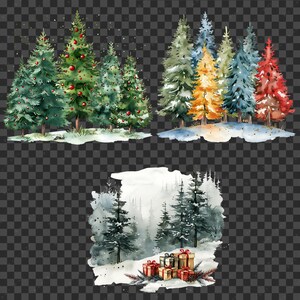 Christmas Forest Clipart Bundle: Winter Holiday Graphics (digital ...
