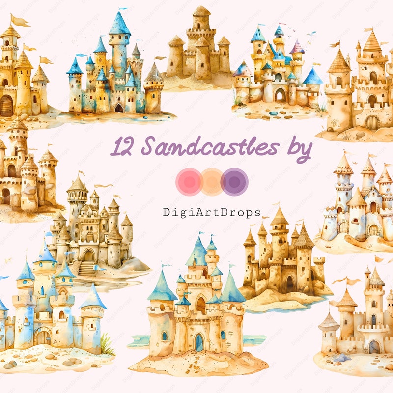Sandcastle Clip Art - Etsy Australia
