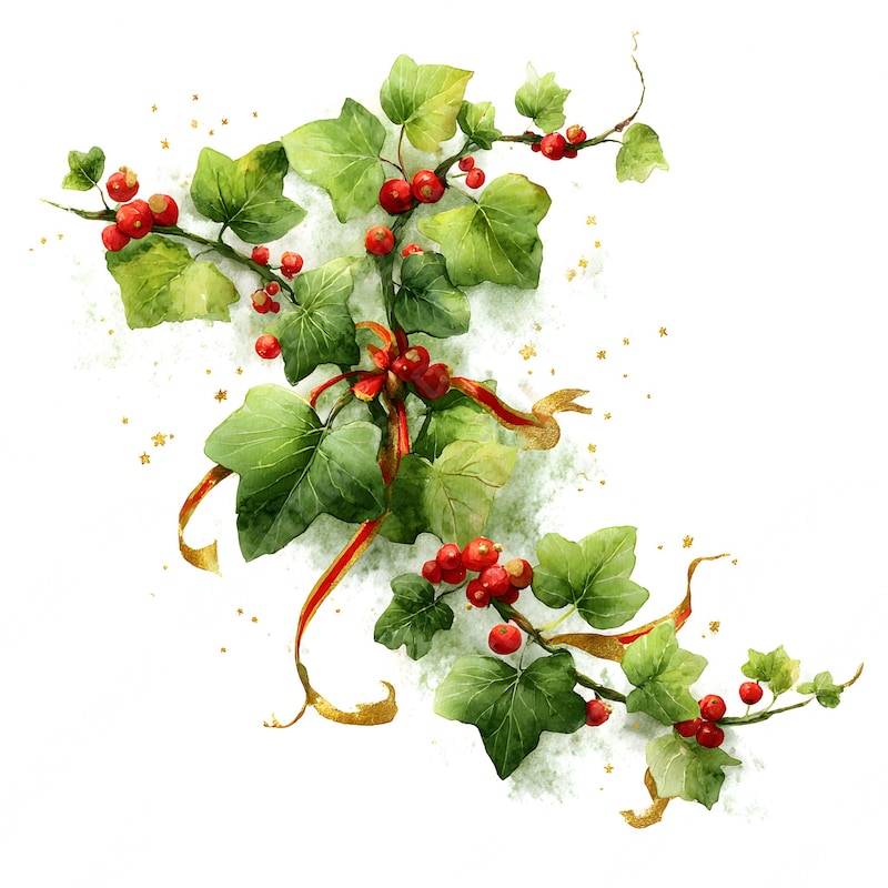 Christmas Ivy Clipart - Etsy