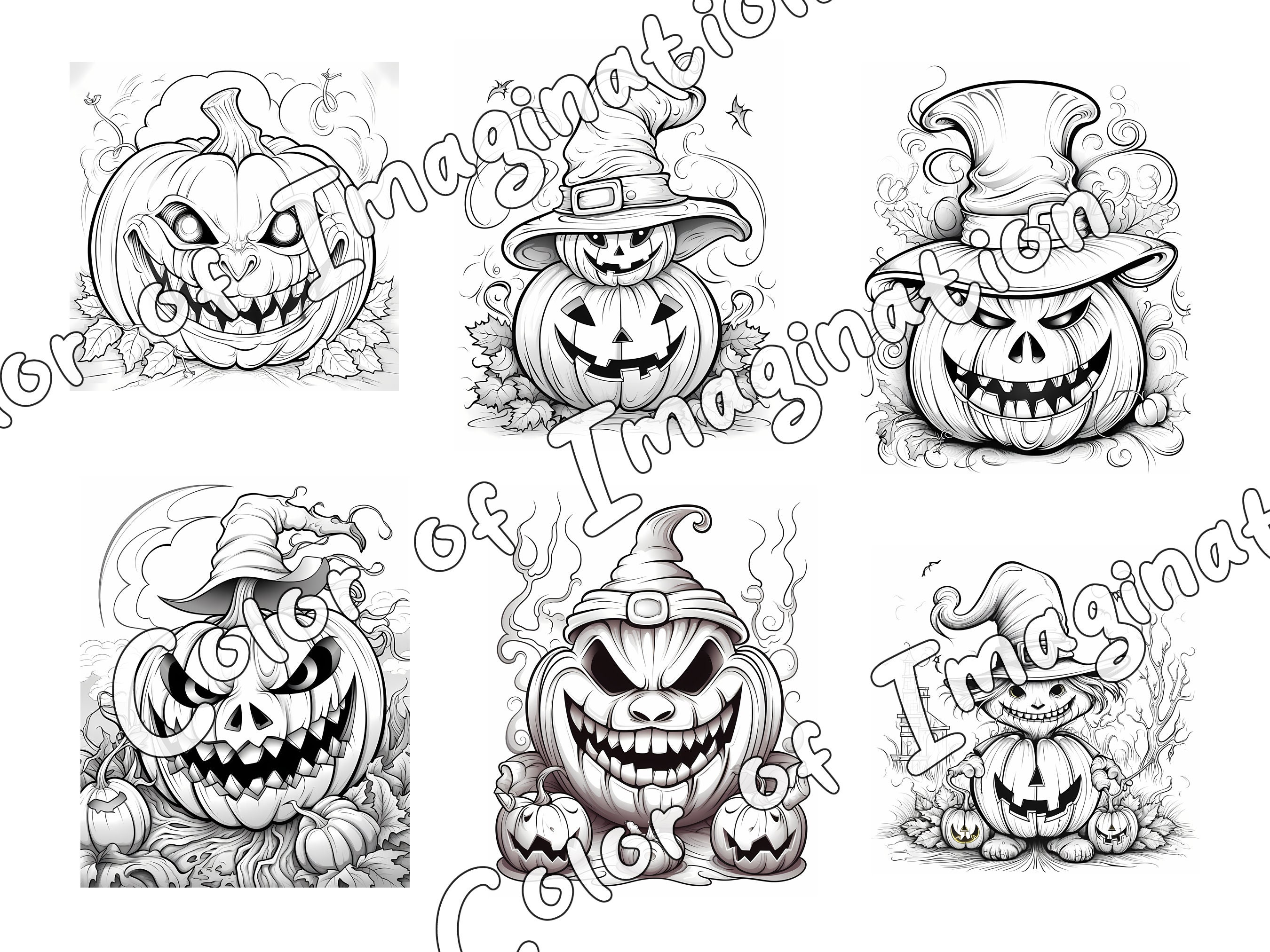 Pumpkin Coloring Pages for Kids and Adults 20 Page Halloween Pumpkin ...