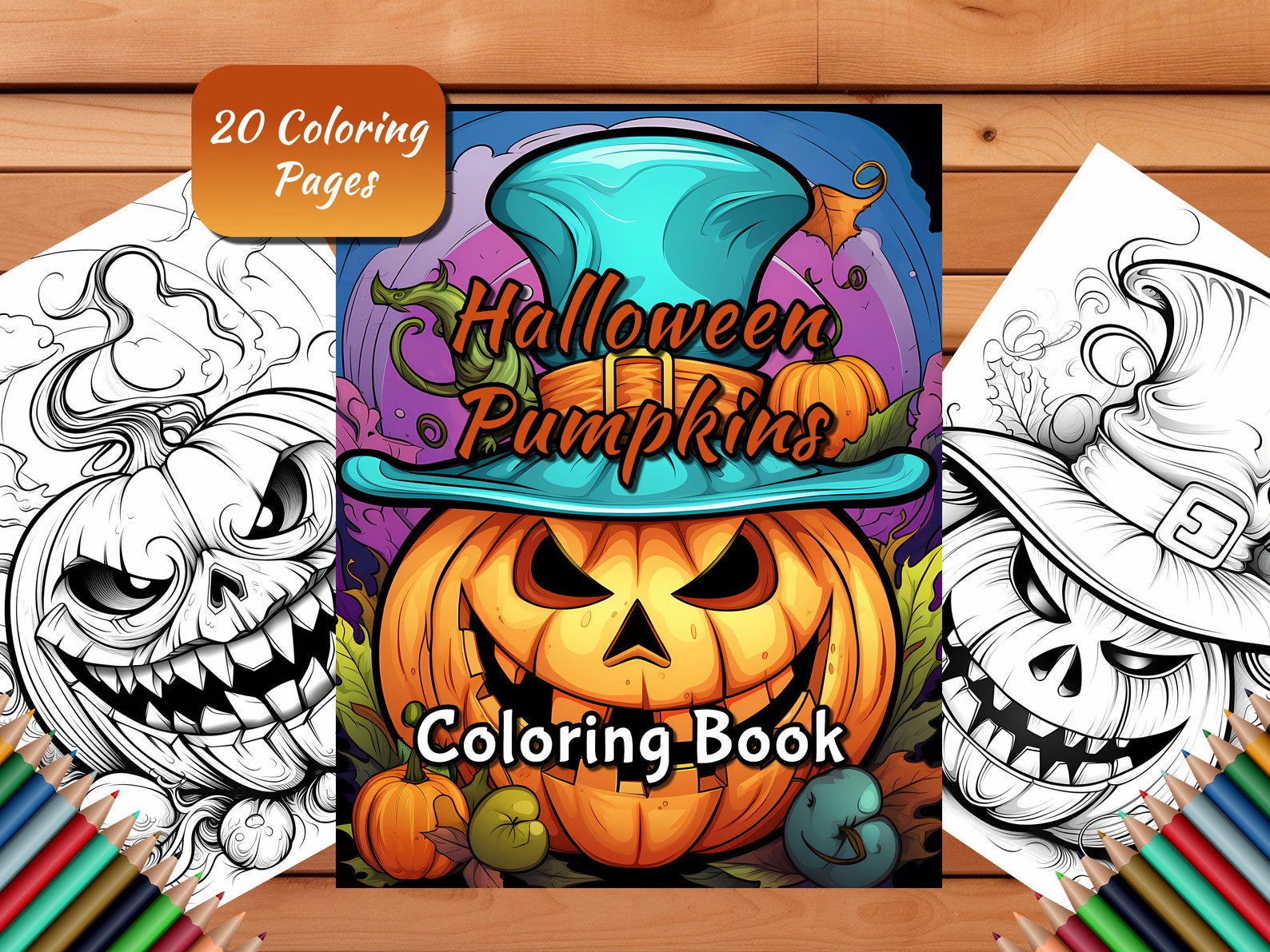 Pumpkin Coloring Pages for Kids and Adults 20 Page Halloween Pumpkin ...
