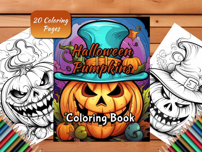 Pumpkin Coloring Pages for Kids and Adults 20 Page Halloween Pumpkin ...