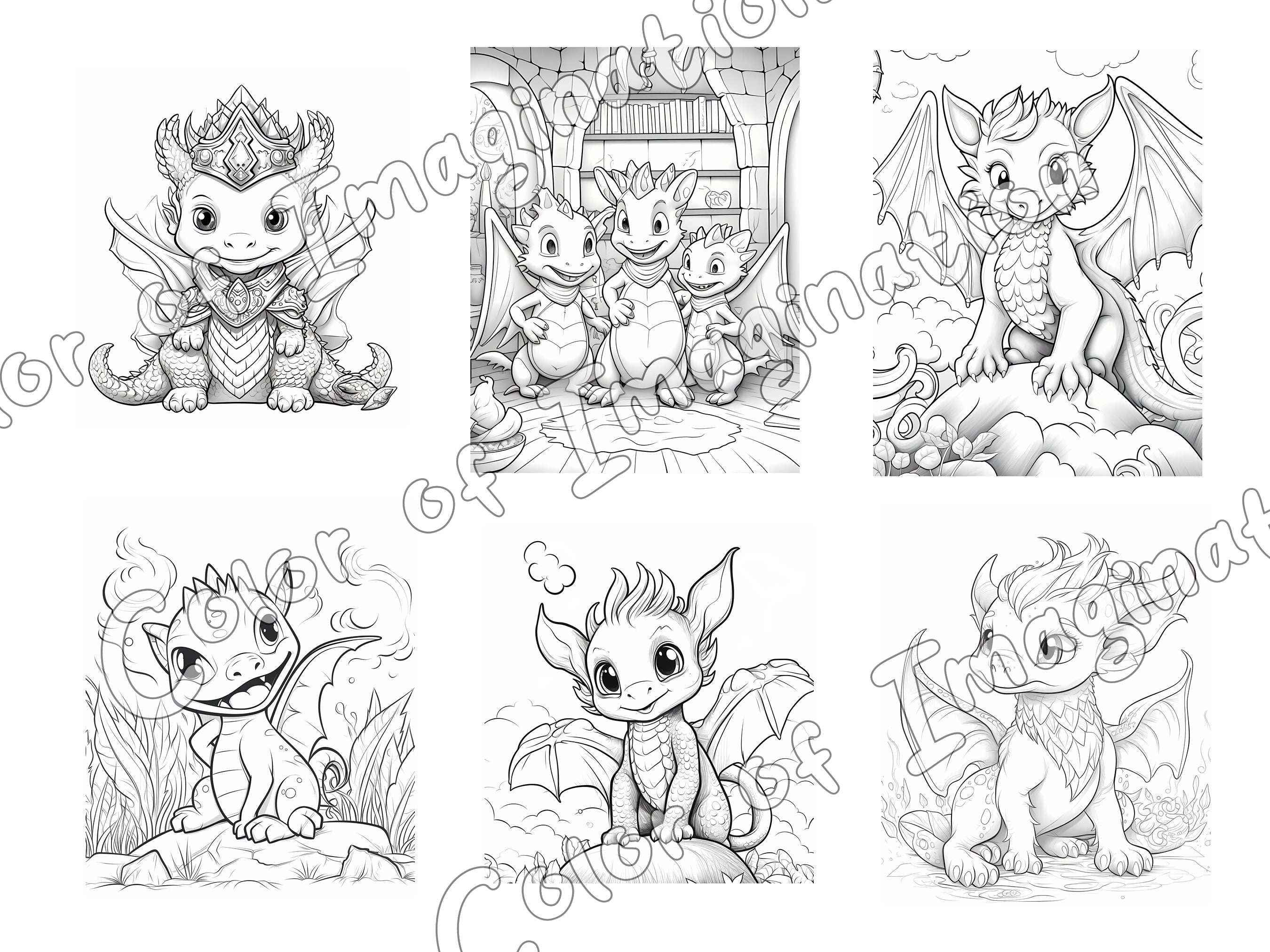 Baby Dragon Coloring Pages Dragons for Adults and Kids 26 Page Baby ...
