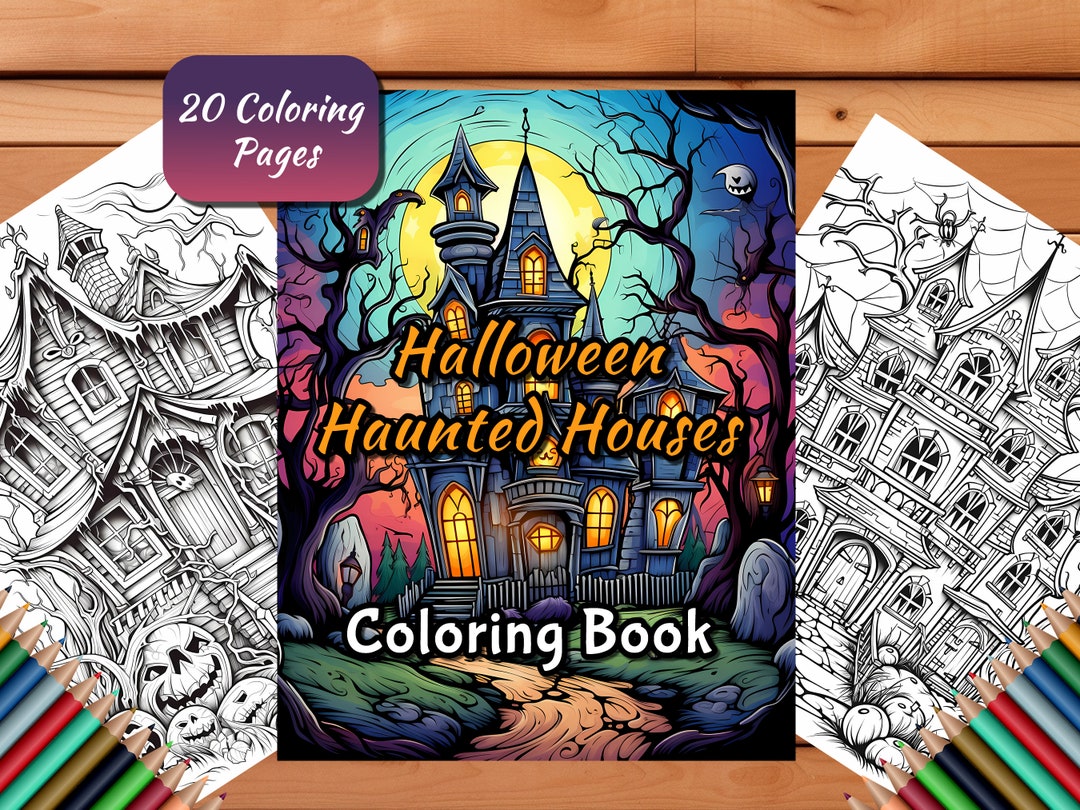 20 Page Halloween Coloring Book for Kids Adults Halloween Haunted ...