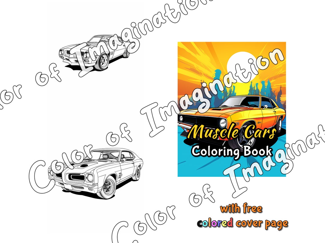 Car Coloring Pages for Kids and Adults 20 Sheet Cars Coloring Book Race ...