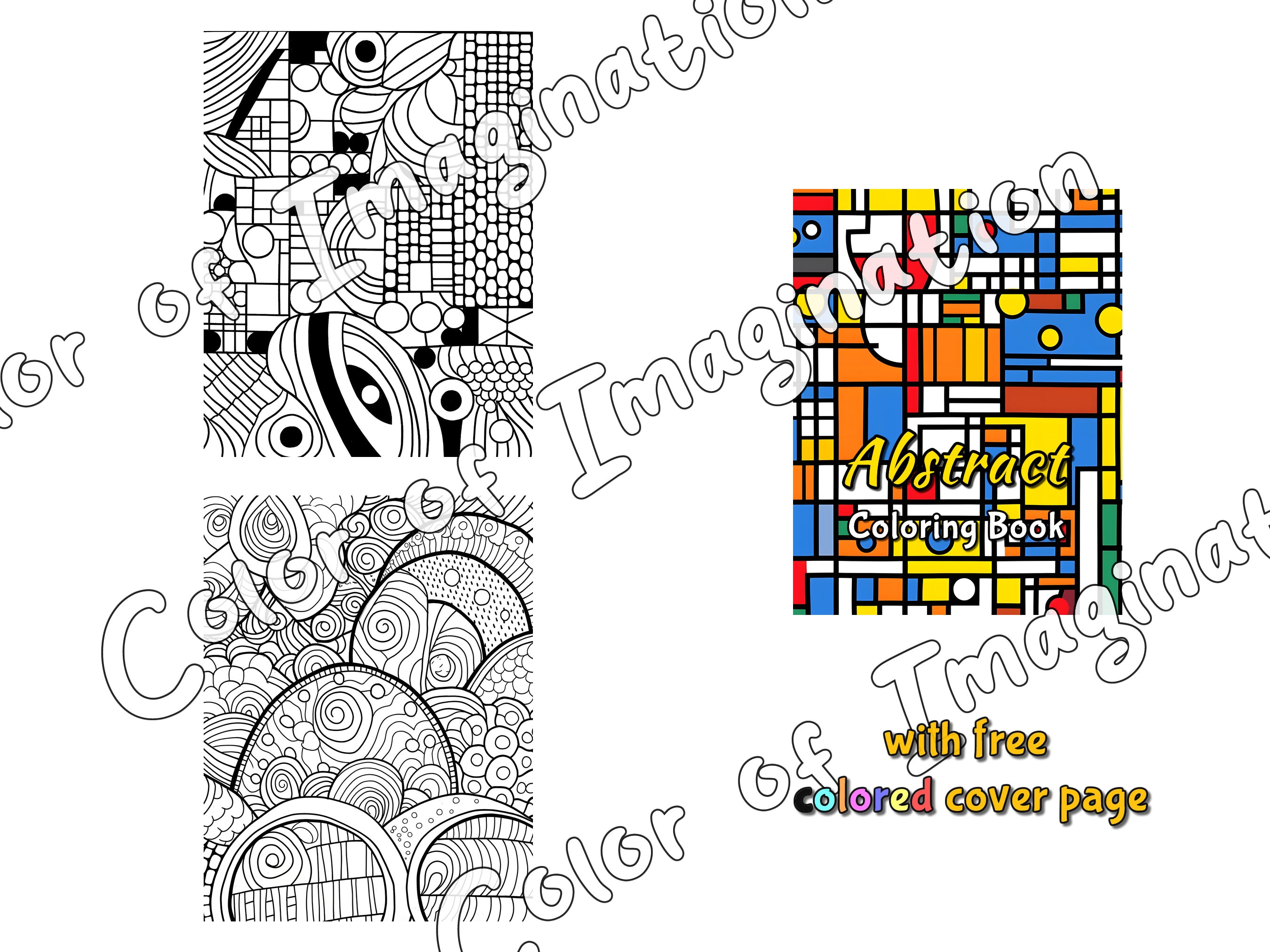 Abstract Coloring Book for Adults and Kids 20 Sheet Abstract Coloring ...