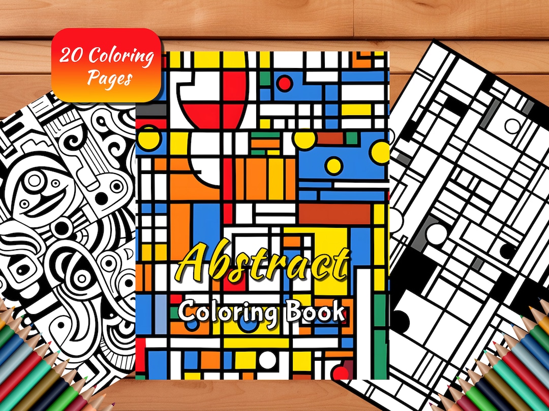 Abstract Coloring Book for Adults and Kids 20 Sheet Abstract Coloring ...