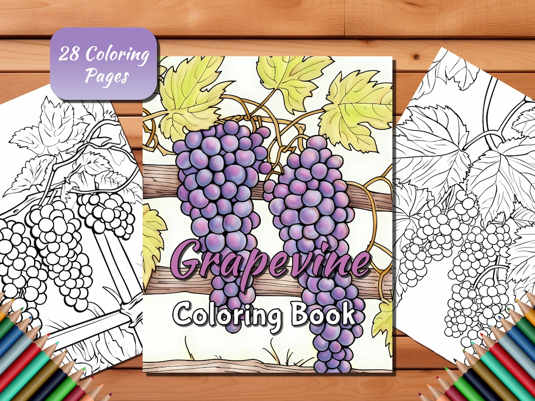 Grapevine Coloring Pages for Adults and Kids 28 Page Grapevine Coloring ...