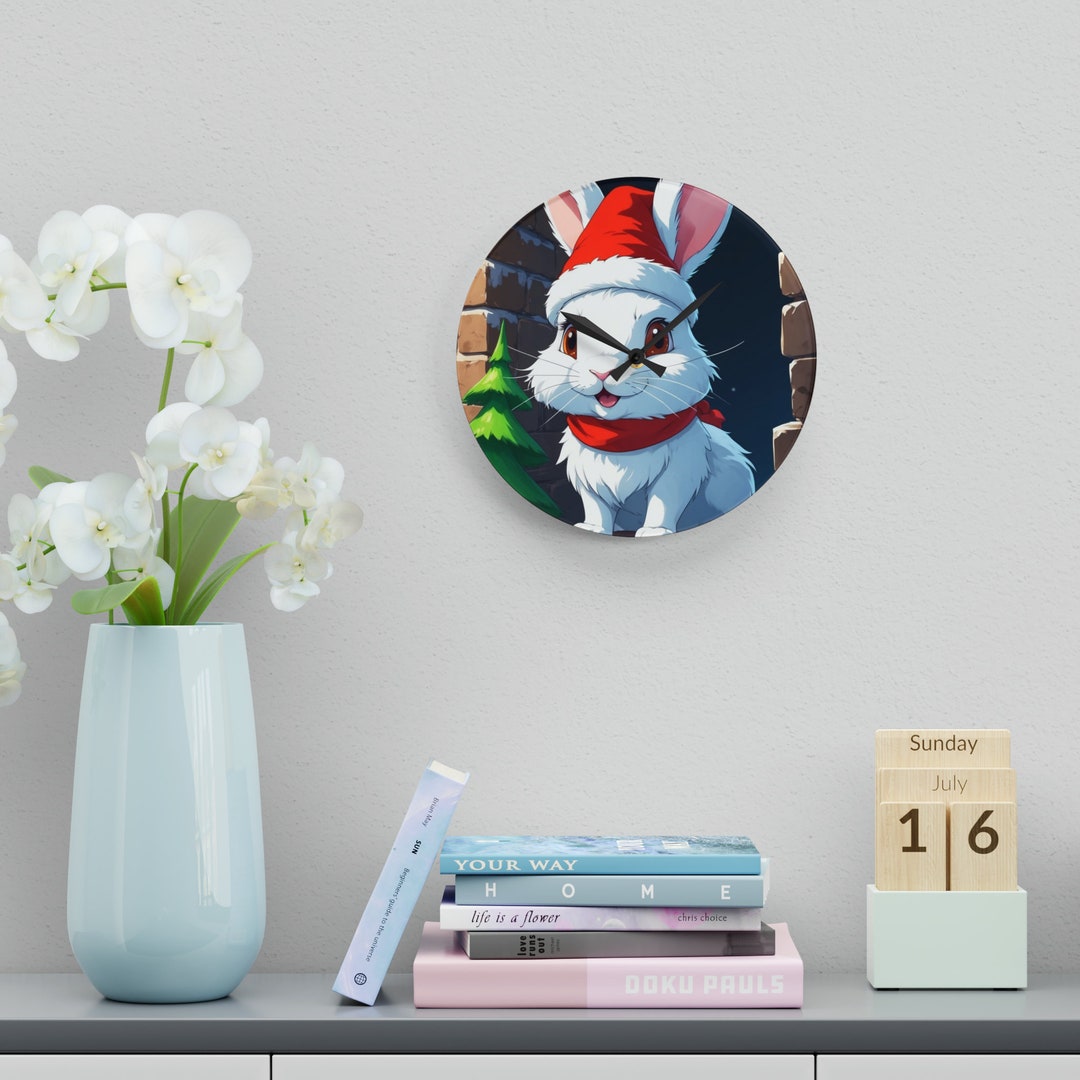 Rabbit Wall Clock Cute Wall Clock Animal Wall Clock - Etsy
