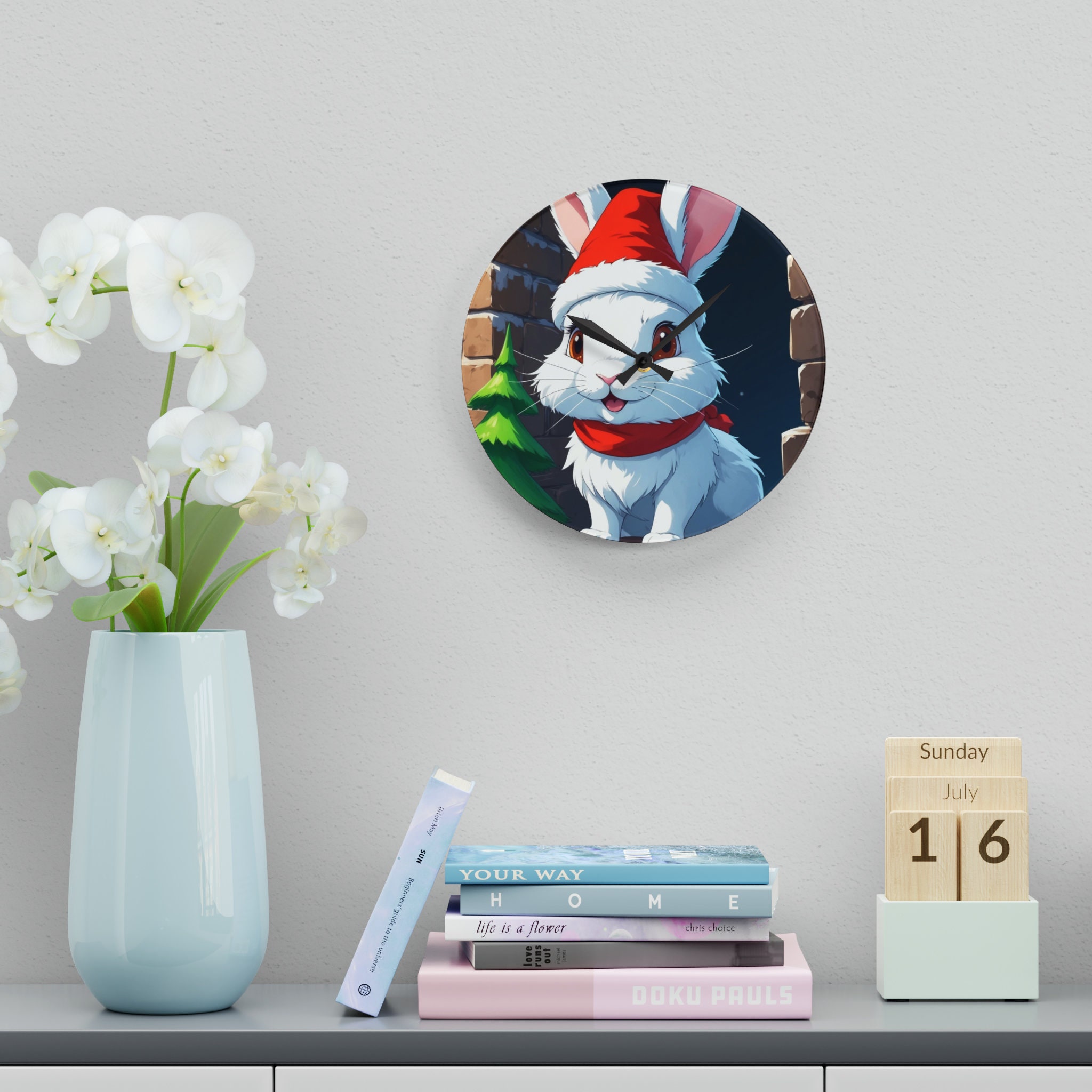 Rabbit Wall Clock Cute Wall Clock Animal Wall Clock - Etsy