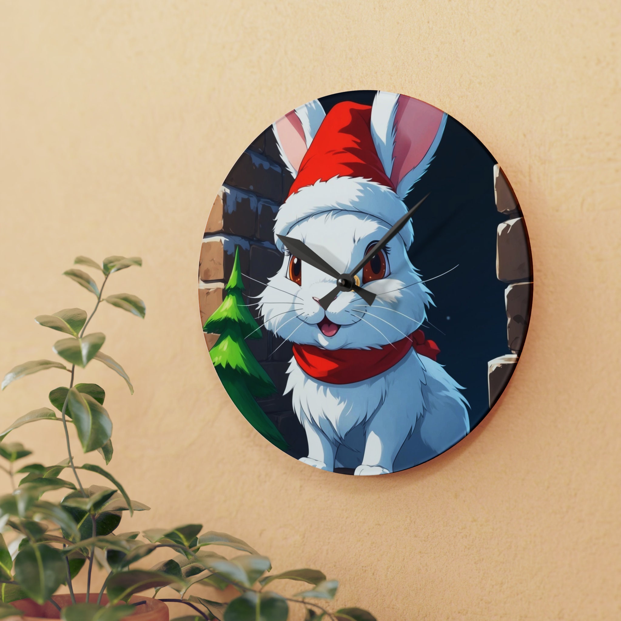 Rabbit Wall Clock Cute Wall Clock Animal Wall Clock - Etsy