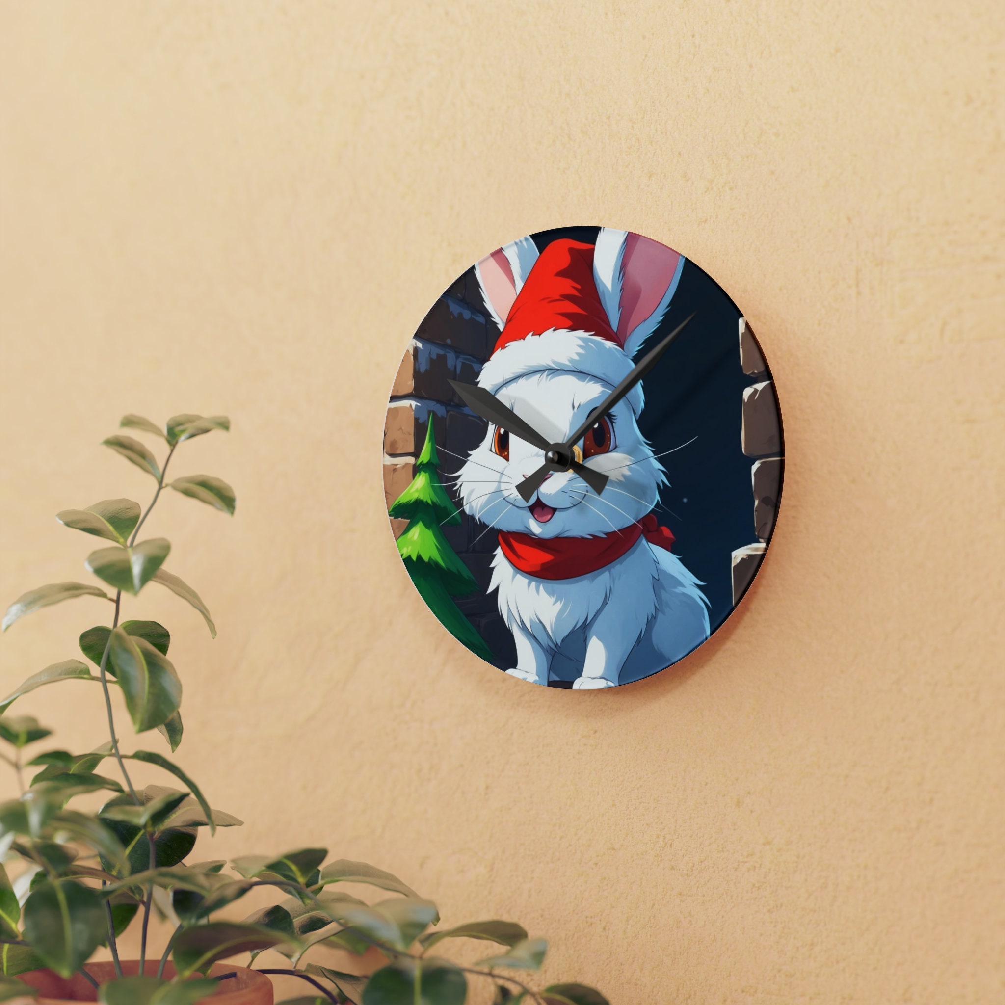 Rabbit Wall Clock Cute Wall Clock Animal Wall Clock - Etsy