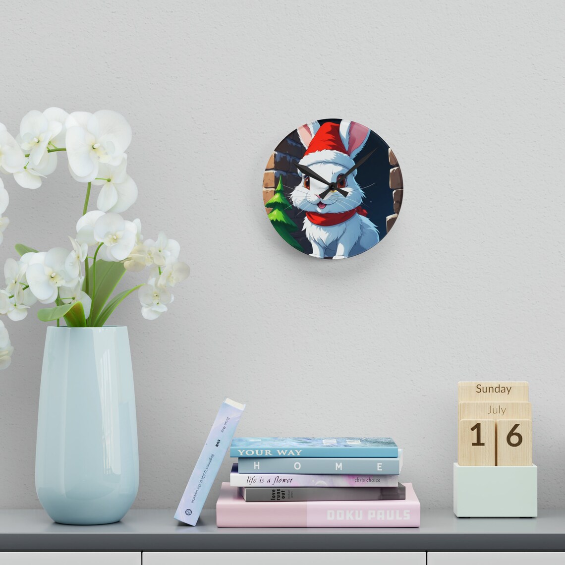 Rabbit Wall Clock Cute Wall Clock Animal Wall Clock - Etsy