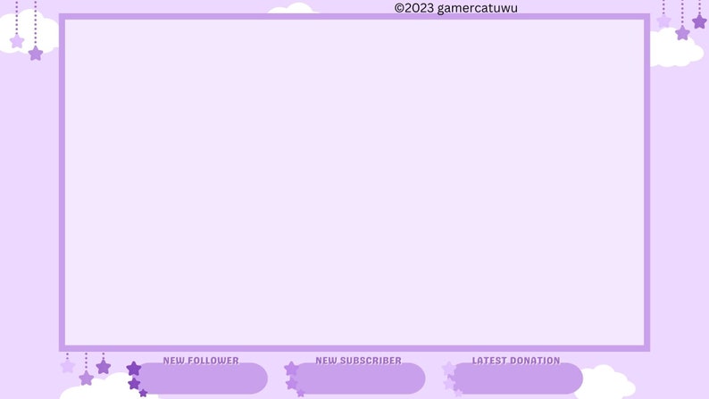 Purple Stars Twitch Stream Overlay - Etsy