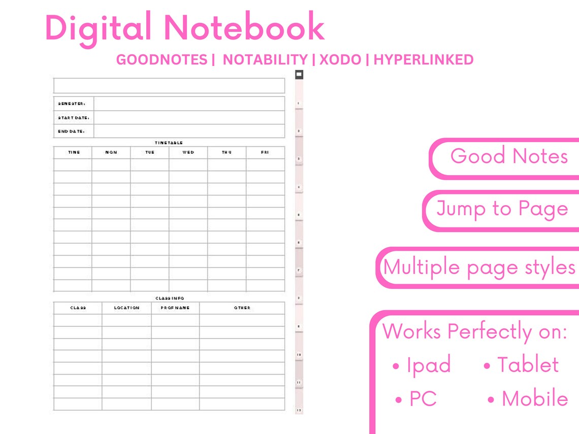 Digital Notebook | Student Notebook | 600+ Pages | Goodnotes ...