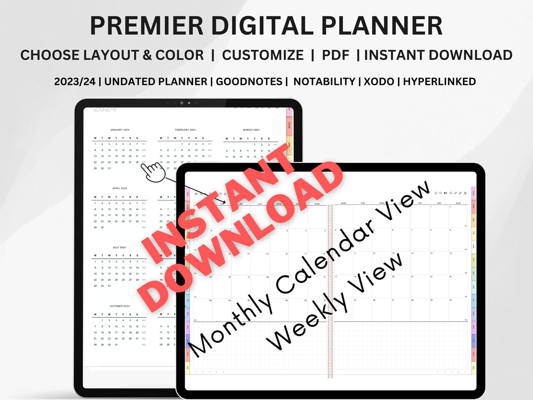 Productivity Journal, Yearly Calendar, Weekly Planner, Wellness Planner ...