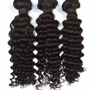 Luxury Human Hair Deep Curly Bundles - Etsy