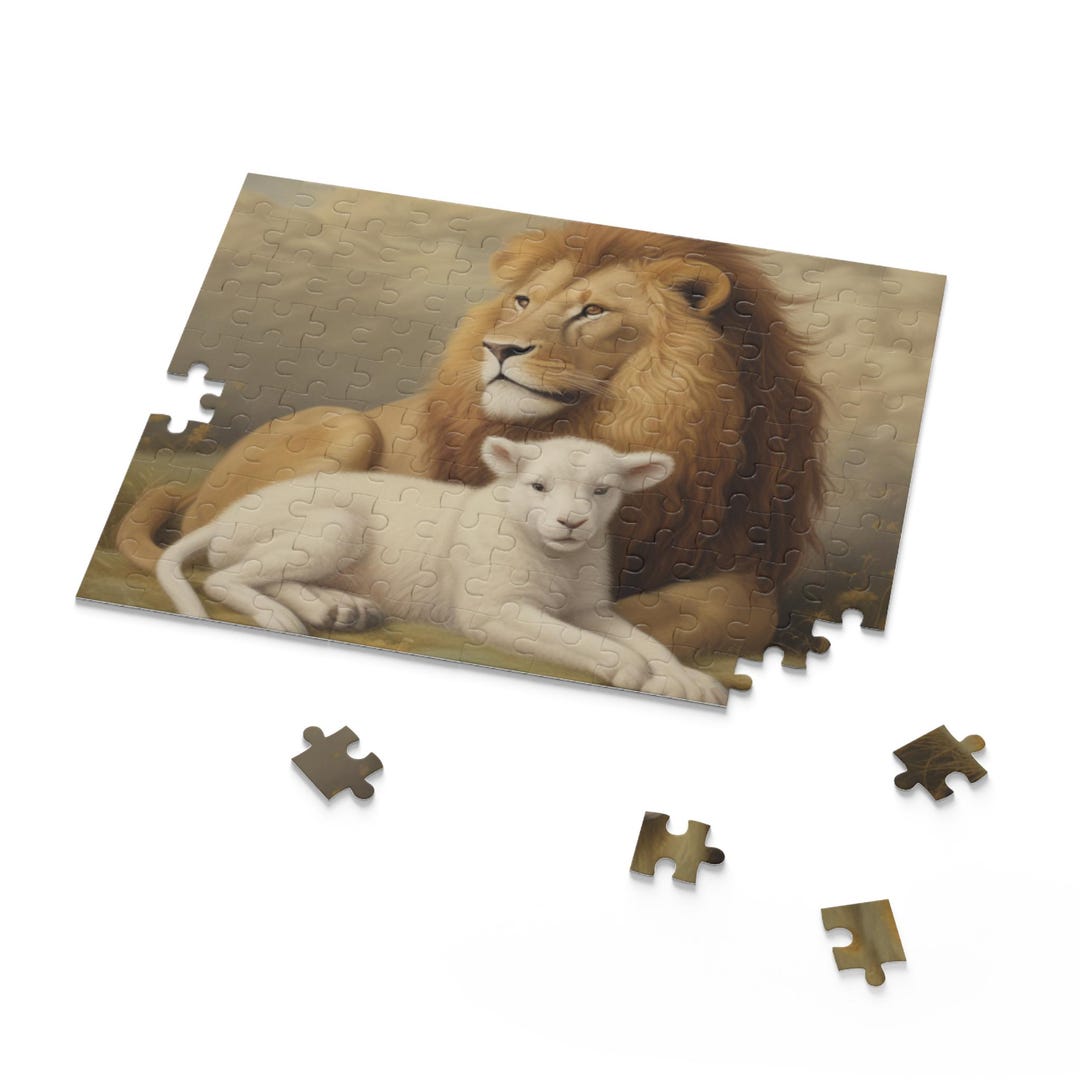 120, 252, 500 Piece the Lion and the Lamb Christian Puzzle: God's Peace ...