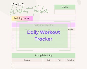 Printable Workout Tracker | Monthly and Daily Progress Tracker ...