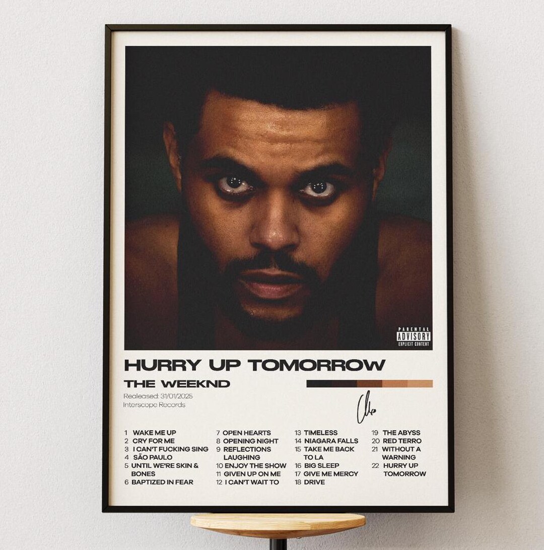 The Weeknd Minimalist Album Poster Hurry up Tomorrow Wall Art Digital ...