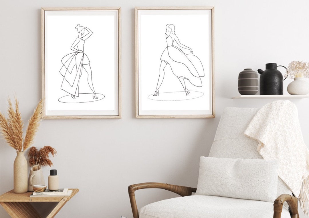 Fashion Week Line Drawing Art Collection Digital Prints SINGLE PRINT - Etsy