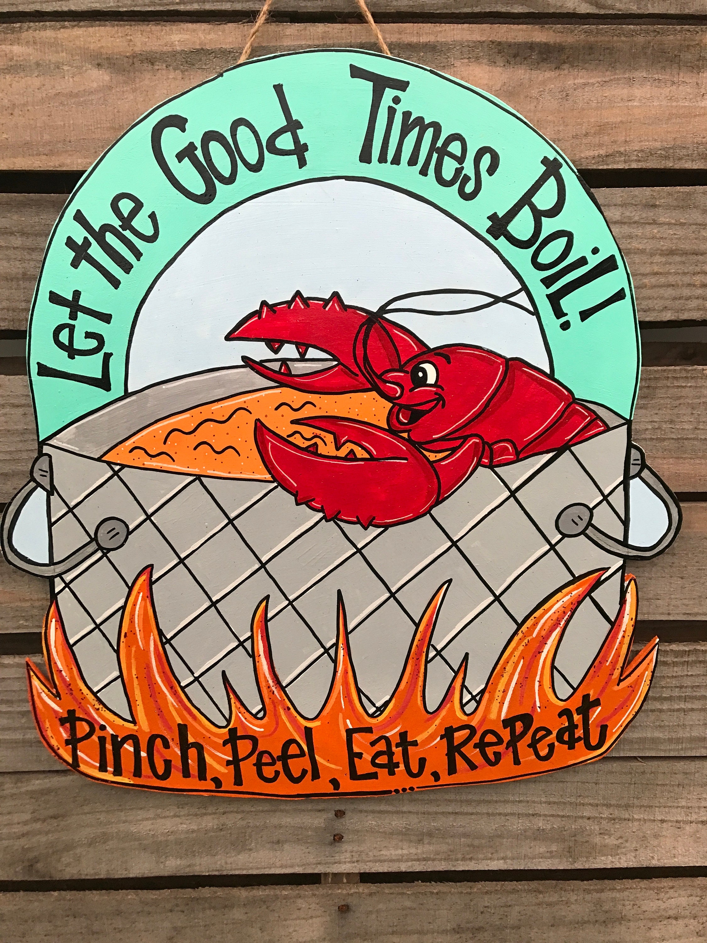 Crawfish Boil Door Hanger - Crawfish Boil Sign - Crawfish Pot Sign ...