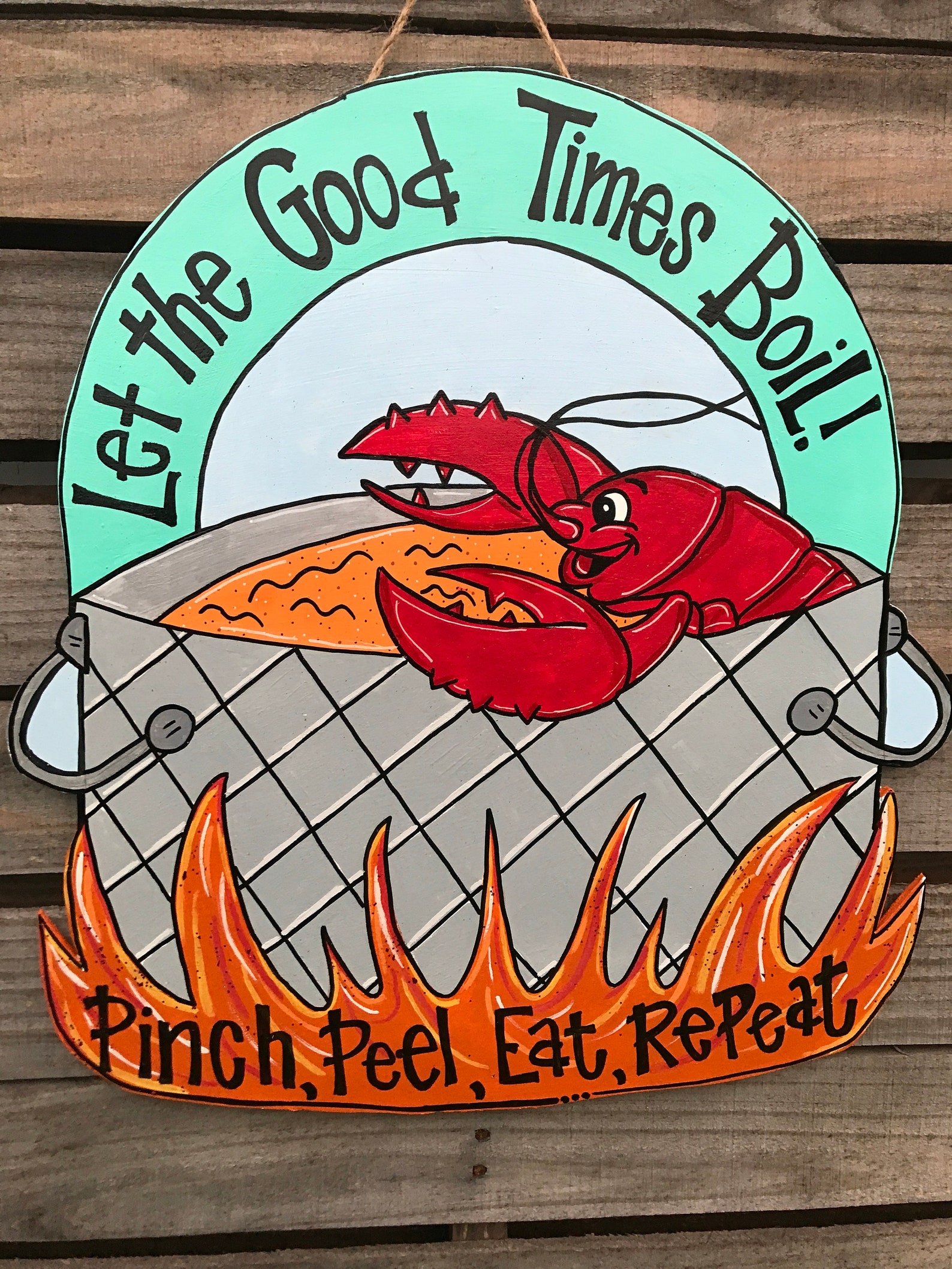 Crawfish Boil Door Hanger - Crawfish Boil Sign - Crawfish Pot Sign ...