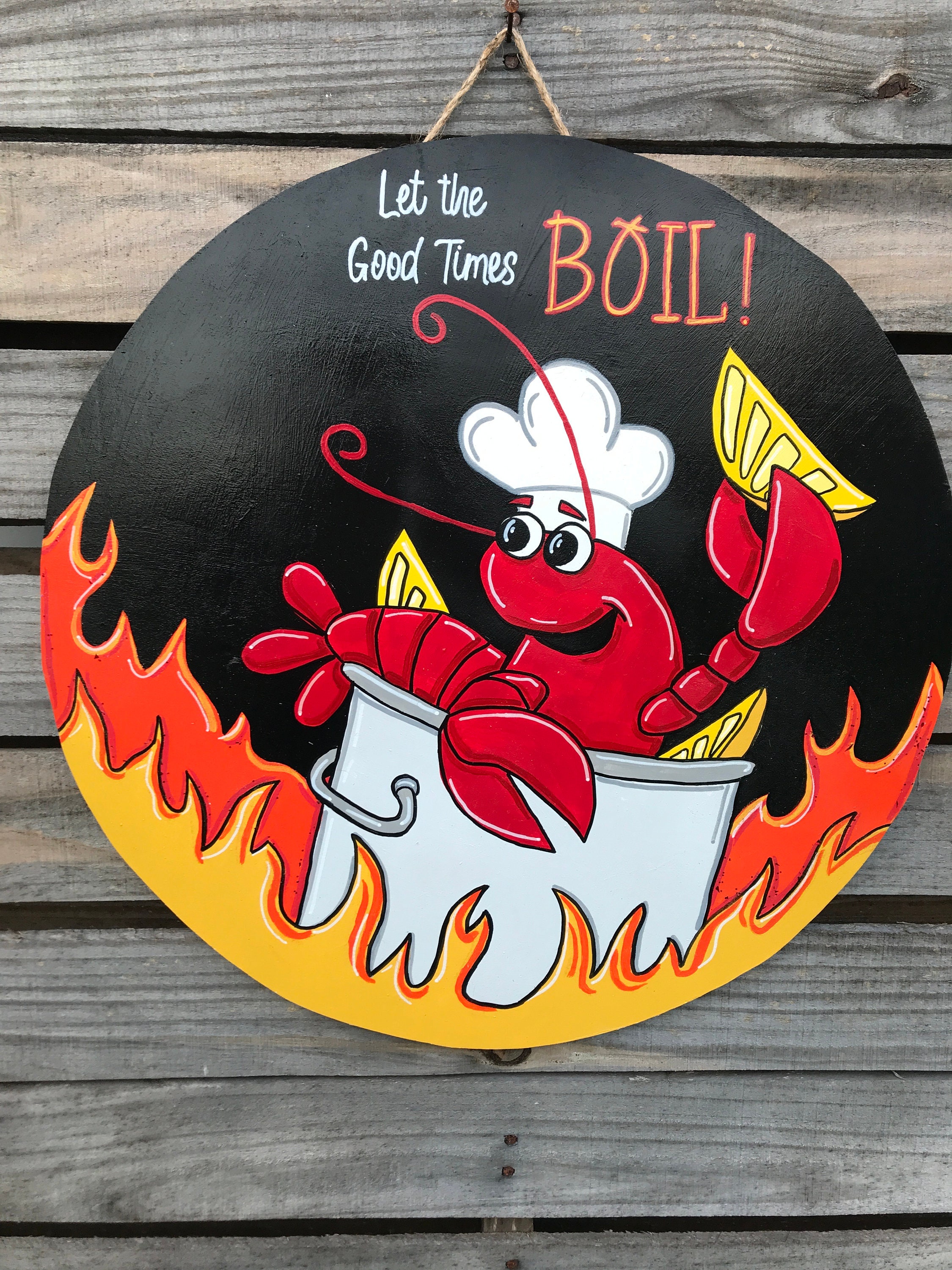 Crawfish Boil Door Hanger - Crawfish Door Hanger - Crawfish Sign ...