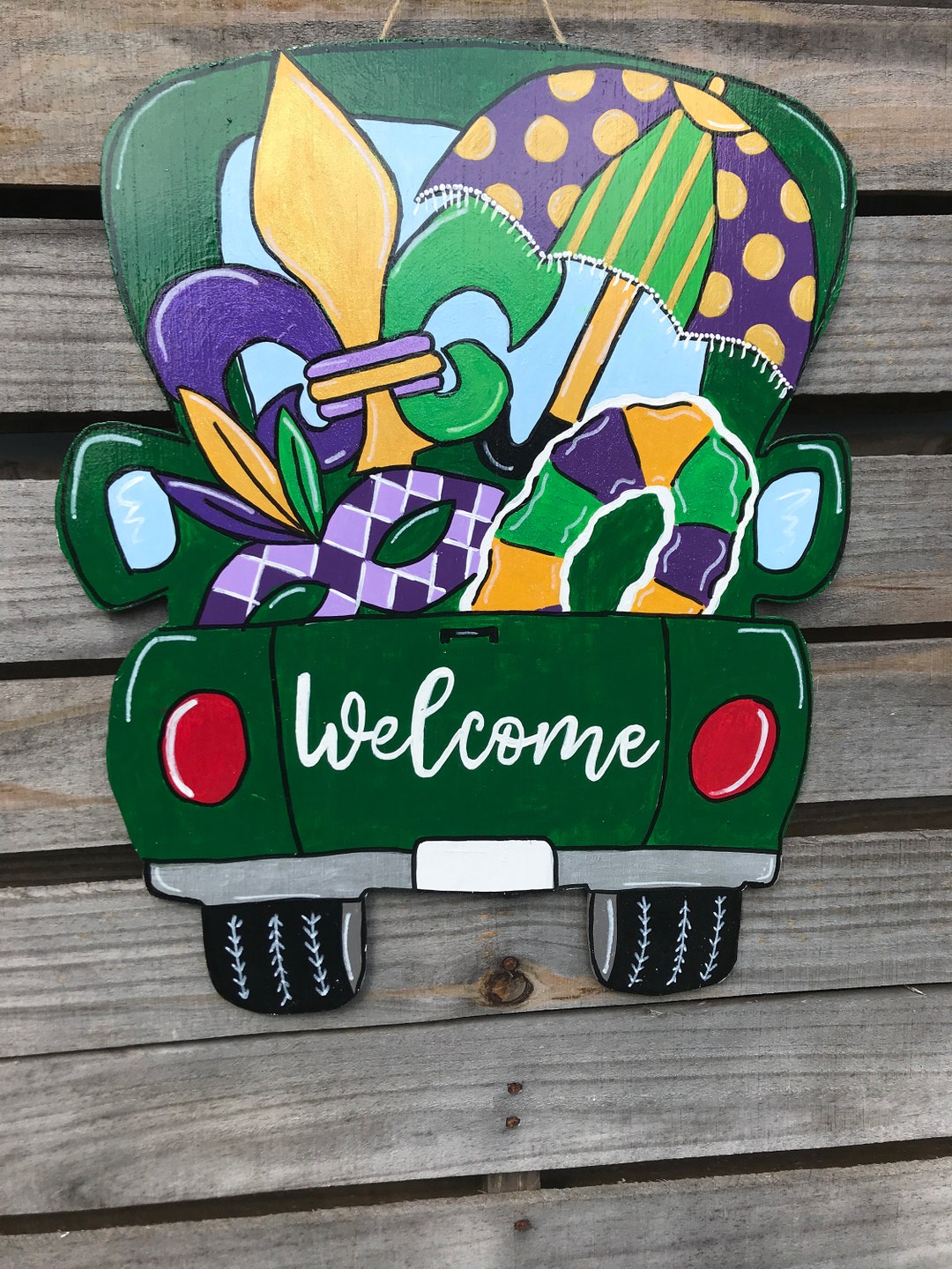 Mardi Gras Truck Door Hanger Mardi Gras Mardi Gras Kingcake Sign Mardi ...