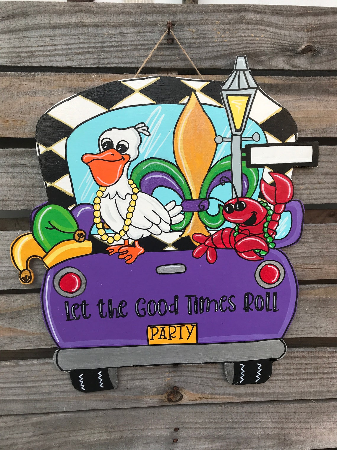 Let the Good Times Roll Mardi Gras Truck Door Hanger - Mardi Gras Door ...