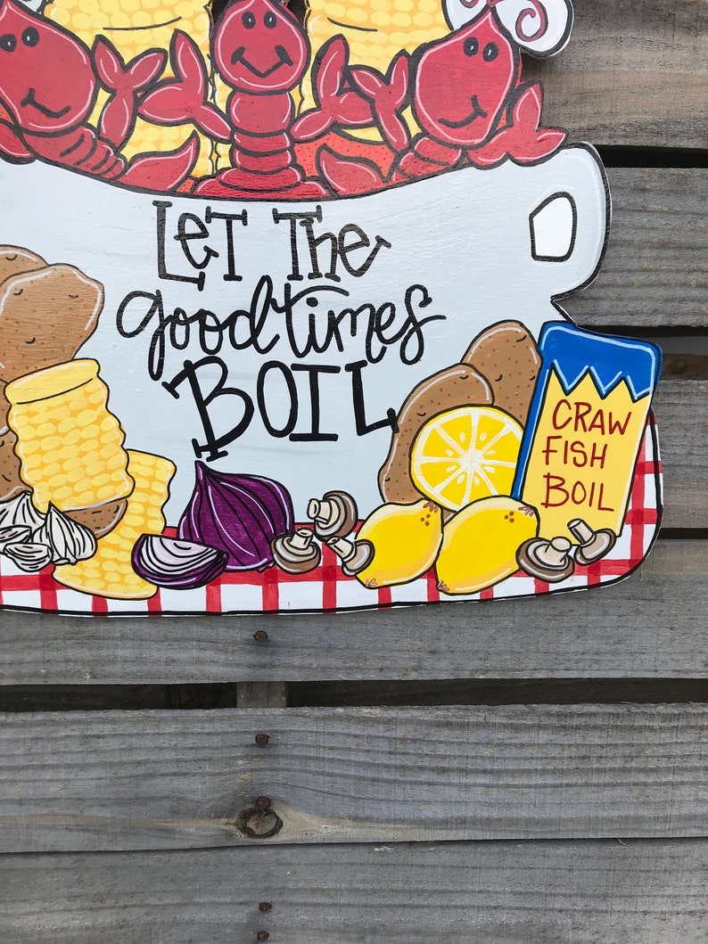 Crawfish Boil Door Hanger - Crawfish Door Hanger - Louisiana Door ...