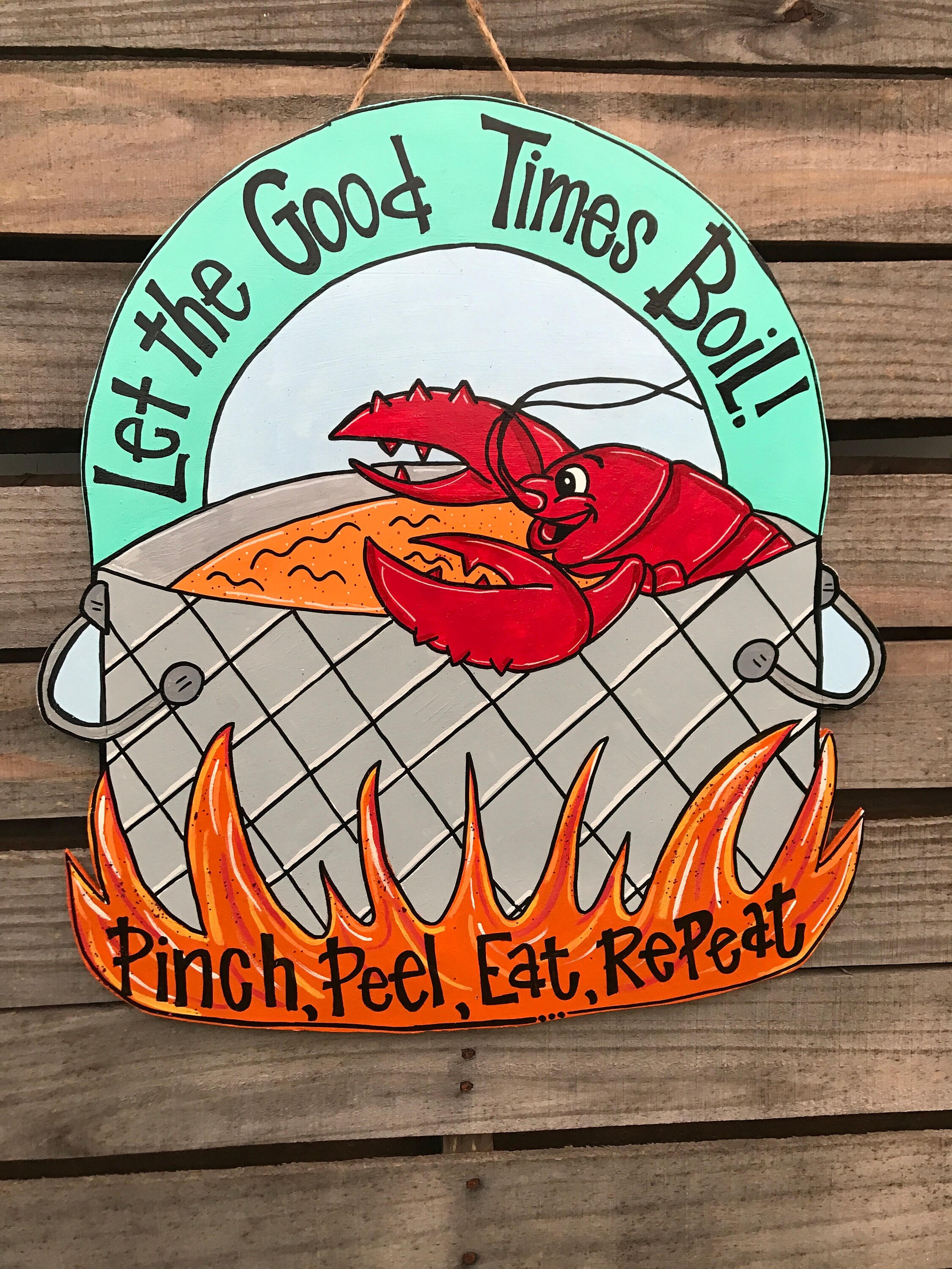 Crawfish Boil Door Hanger - Crawfish Boil Sign - Crawfish Pot Sign ...