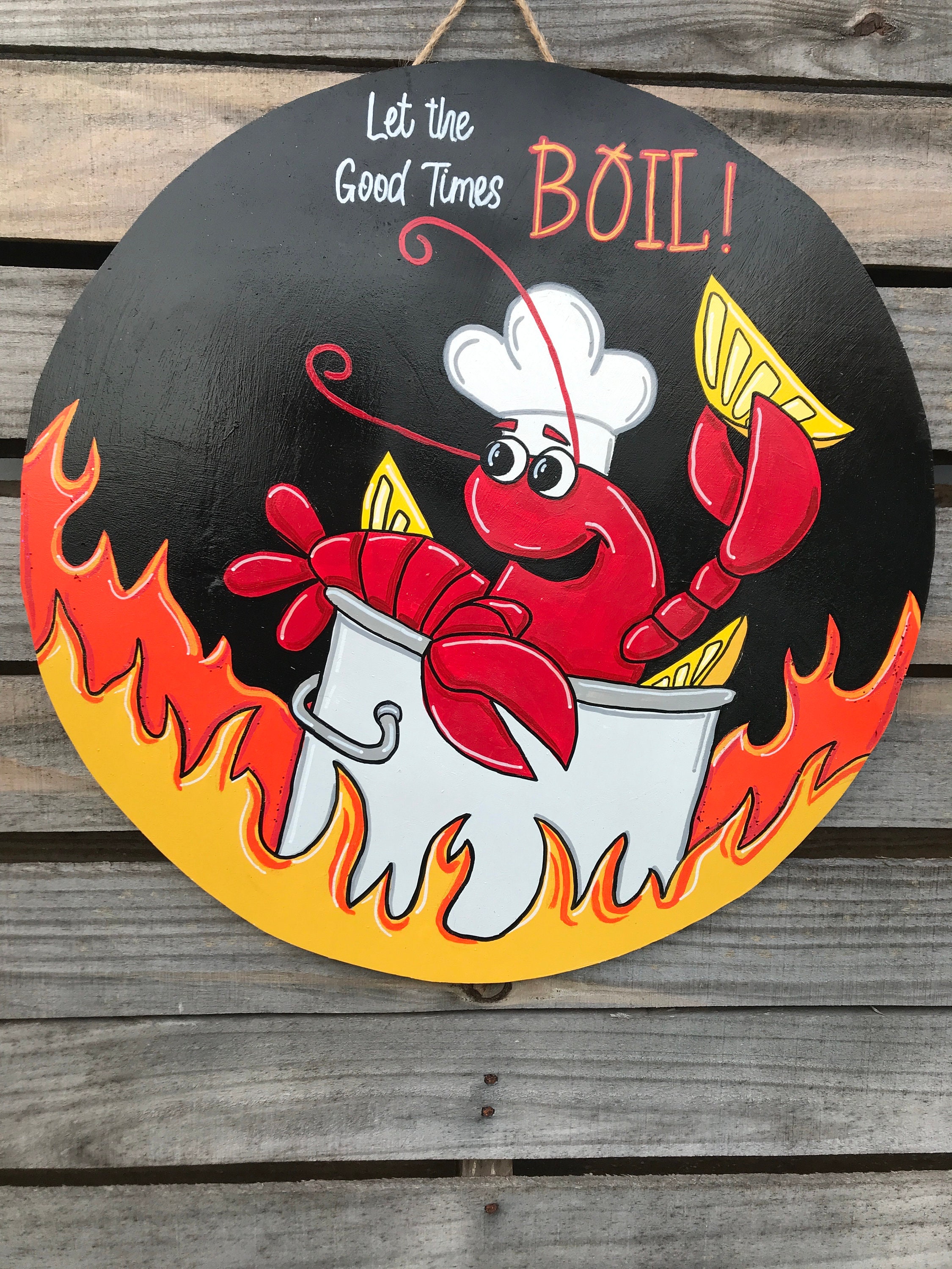 Crawfish Boil Door Hanger - Crawfish Door Hanger - Crawfish Sign ...
