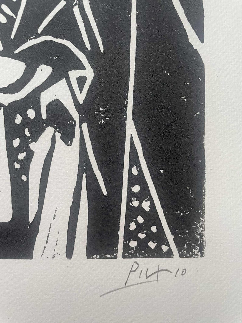 Original Picasso Signed Linocut Hand Printed From Original Block. - Etsy