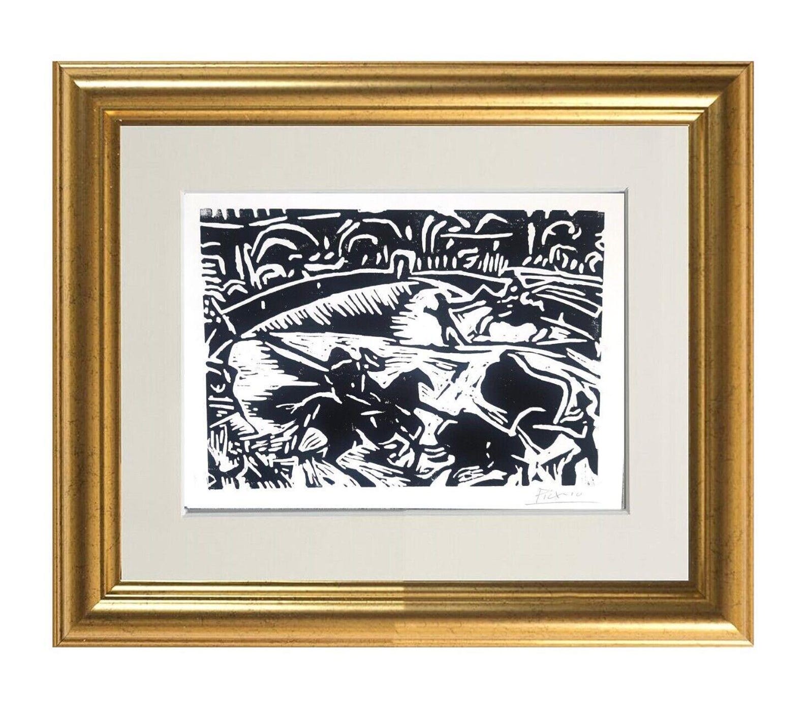 Pablo Picasso Bullfighting Linocut Hand Printed From Original Block. - Etsy