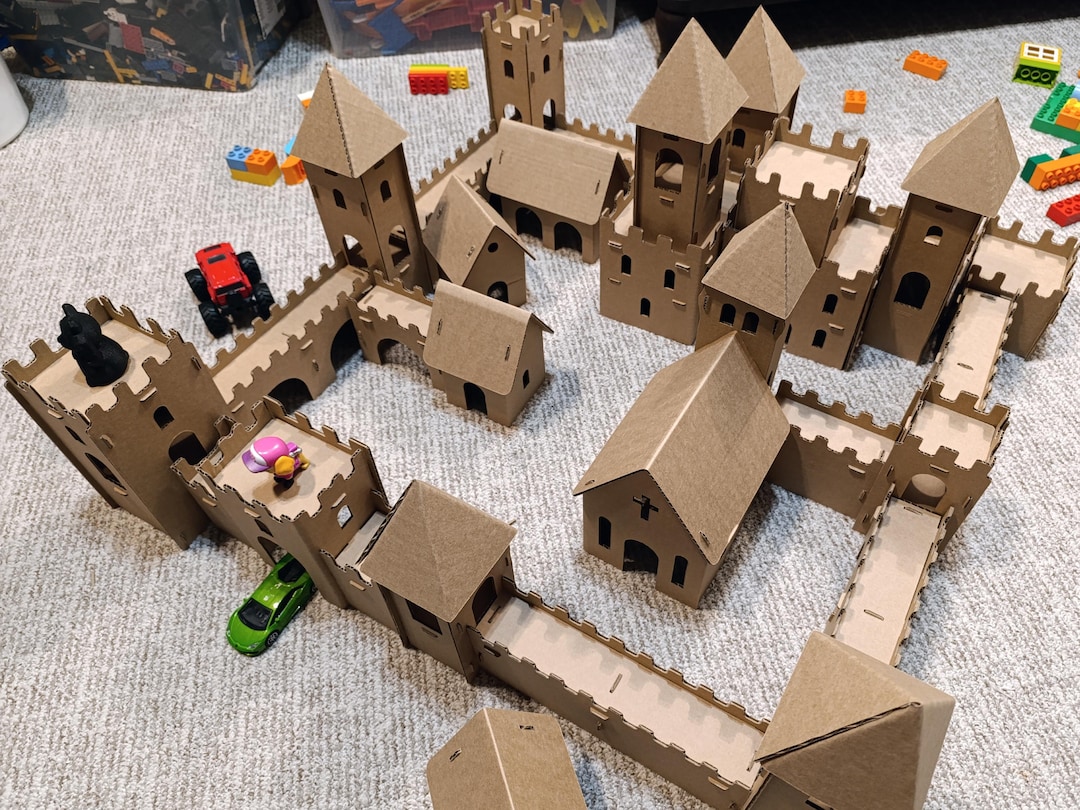Modular Cardboard Castle: DIY Creative Playset (digital CNC Cutting ...